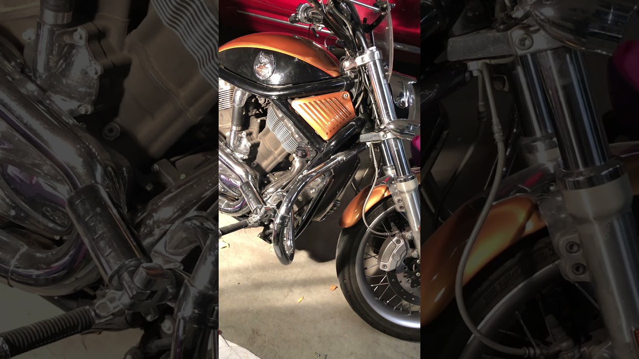 Adding brake fluid on v-rod for rear brake - YouTube
