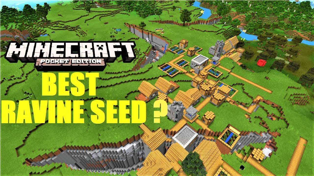 BEST MCPE 1.2.6 SEED ! TRIPLE RAVINE WITH DOUBLE VILLAGE AT SPAWN WITH ...