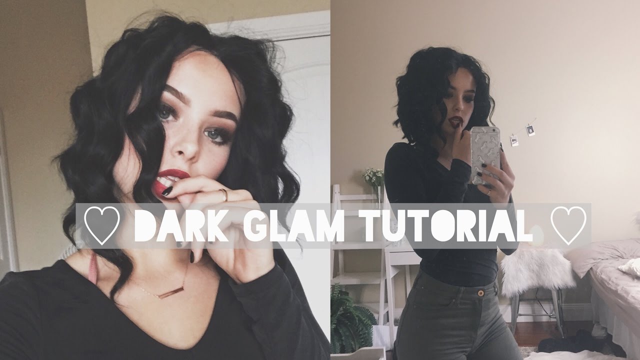 Dark Glam Makeup and Hair Tutorial ♡ - YouTube