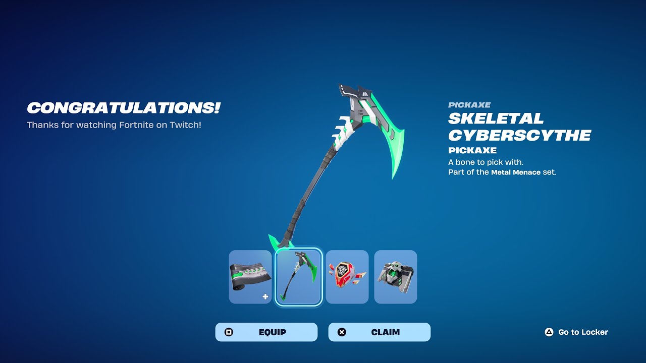 HOW TO GET TWITCH DROPS REWARDS IN FORTNITE! (Skeletal Cyberscythe ...