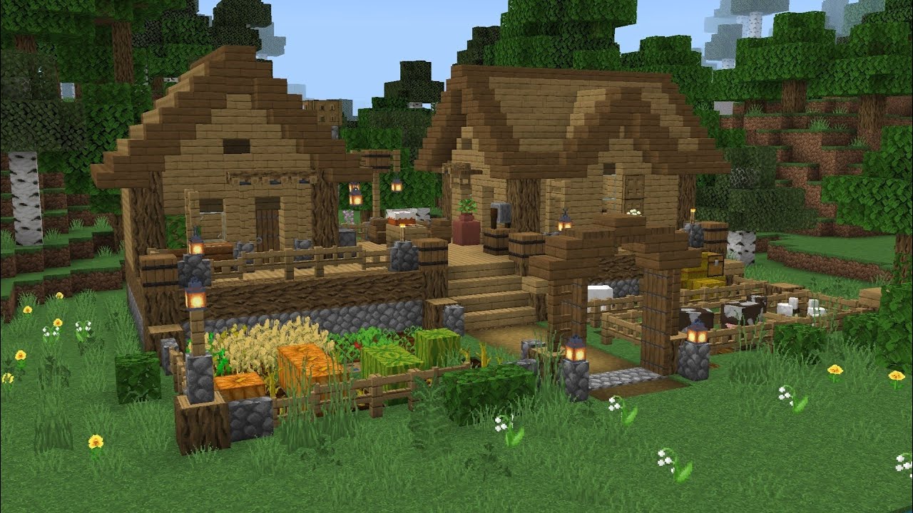 MINECRAFT | Tutorial membuat rumah dari kayu untuk bertahan hidup - YouTube