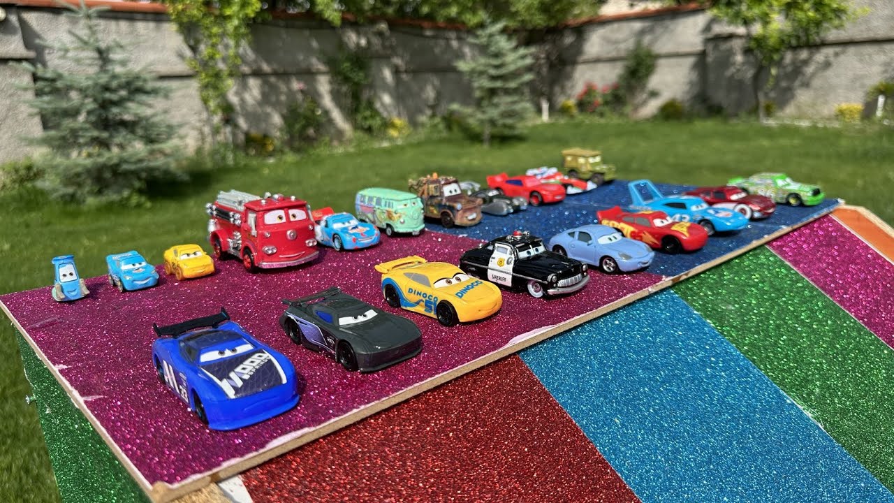 Disney Pixar Cars Fall Into Blue Water Lightning McQueen Francesco ...