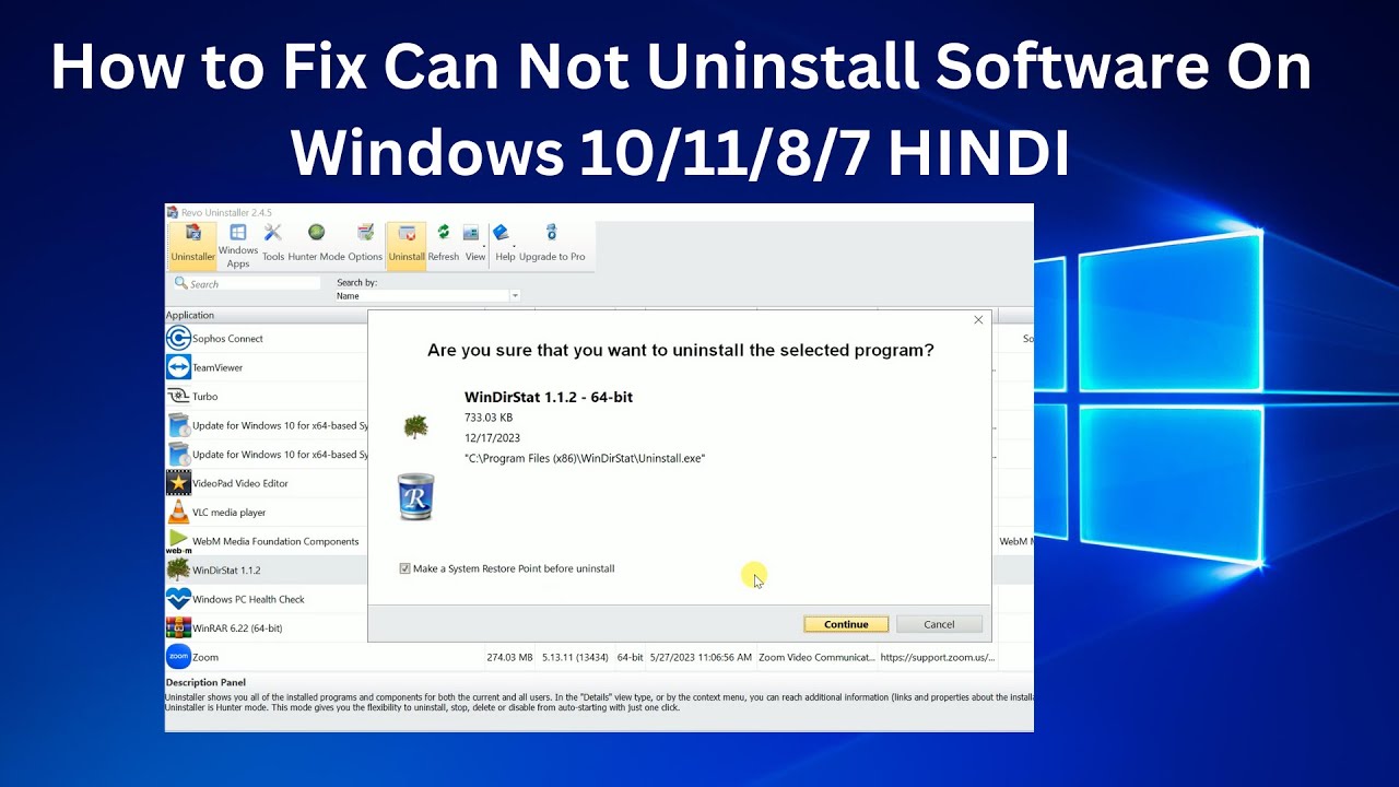 How to Fix Can Not Uninstall Software On Windows 10/11/8/7 HINDI - YouTube