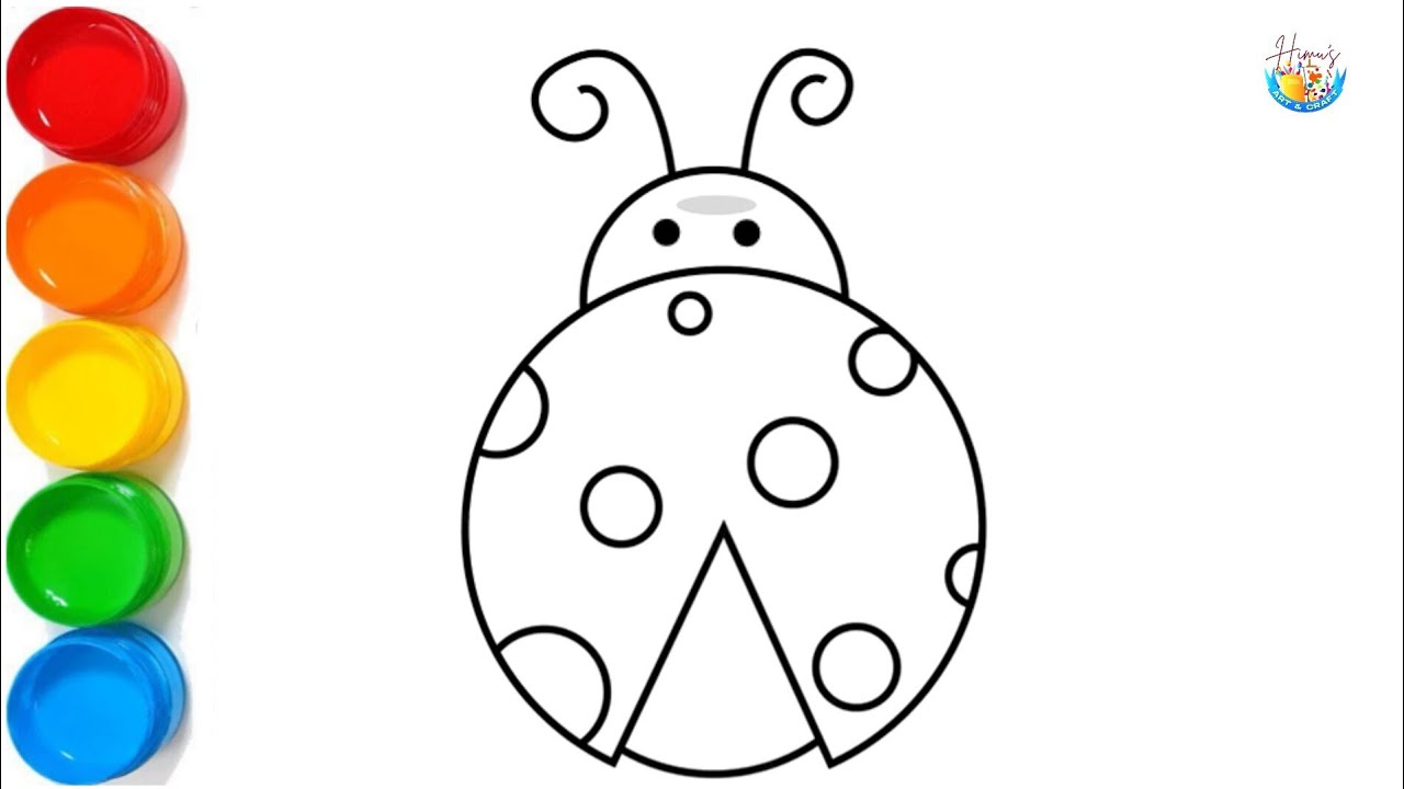Easy Ladybug Drawing for Kids | Step by Step Ladybug Drawing,Painting ...