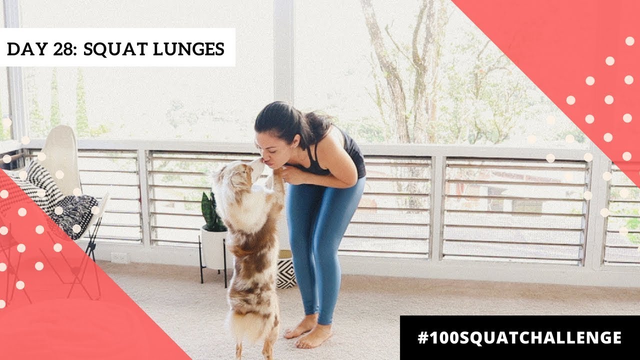 SQUAT LUNGES. DAY 28 // BLOGILATES 100 SQUAT CHALLENGE - YouTube