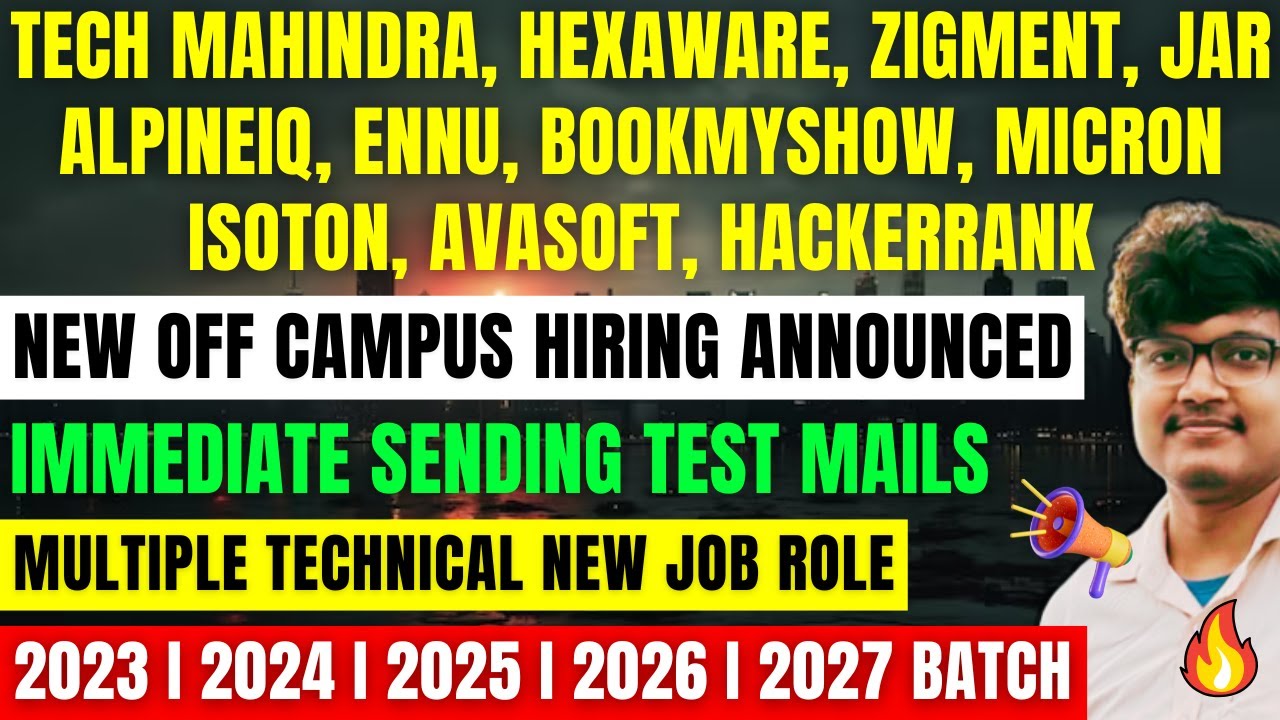 Biggest Direct Test Hiring | Freshers Multiple IT Jobs Hiring | OFF ...