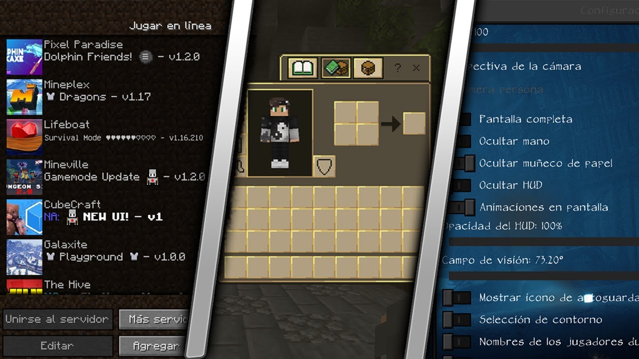 INTERFAZ de JAVA, VIDEOJUEGOS y más para MINECRAFT PE Bedrock - YouTube