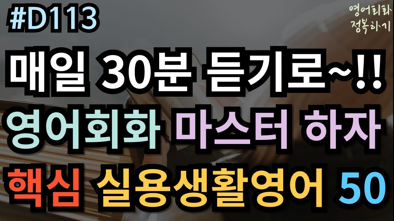 영어회화 정복하기 D113 매일 30분 듣기로 영어회화 마스터 실용생활영어 50 I 영어듣기 I 영어공부 I 영어 반복 초보영어회화 여행영어회화 생활영어기초