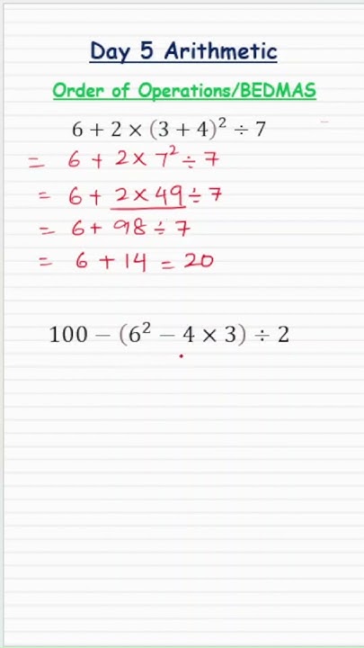 Day 5 - Order of Operations| BEDMAS Problem Solved! #orderofoperations ...