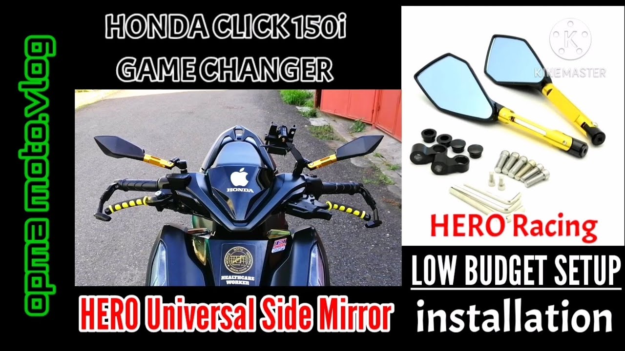 Universal Motorcycle Side Mirror | installation | Low Budget Setup ...