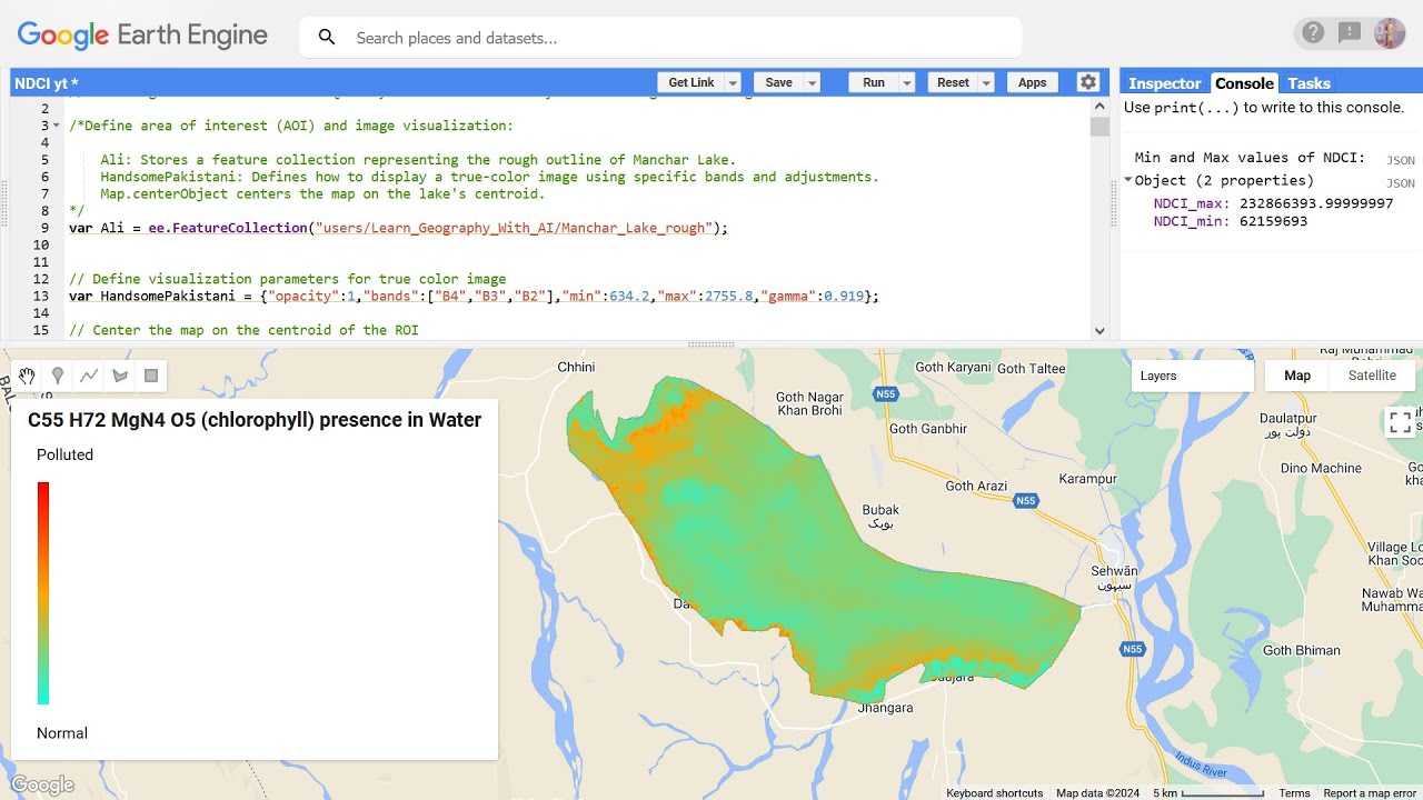 Lake and River Water Quality : NDCI and NDWI Analysis with Google Earth ...