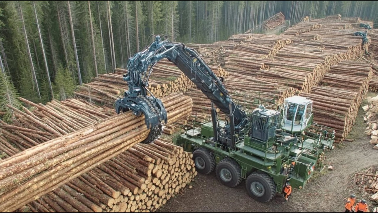 Insane Tree-Cutting Machines Rip Through the Forest. Forestry machines ...