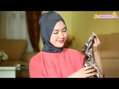 TUTORIAL JILBAB LEBARAN [ JILBAB SEGIEMPAT SILK SATIN MOTIF ]