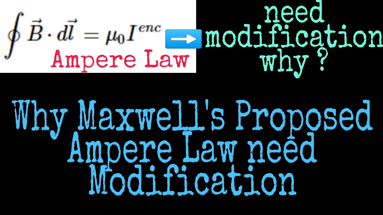 Why Maxwell's proposed that Ampere's law required modification - YouTube