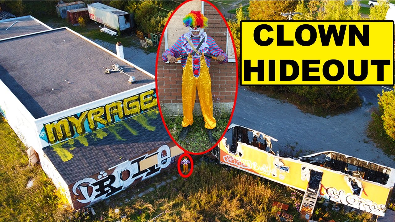 DRONE CATCHES CRAZY CLOWN AT SECRET CLOWN HIDEOUT (IT SAW US!)| IF YOU ...