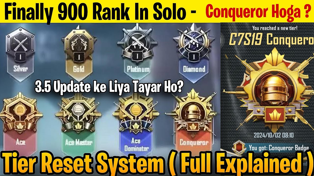 🇮🇳DAY 51 - NEXT SEASON TIER RESET EXPLAIN | BGMI SOLO CONQUEROR ...