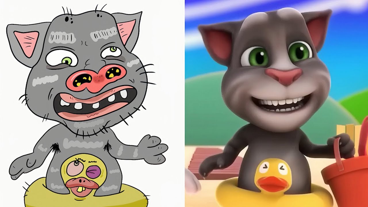 Laugh with My Talking Tom 2 🤣 Crazy Fails Funny drawing meme - YouTube