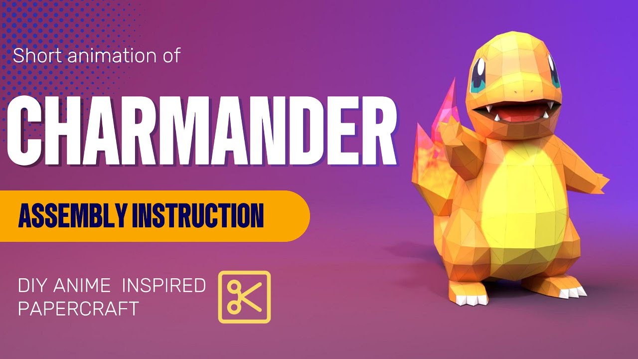 Charmander Papercraft - Assembly Instruction - YouTube