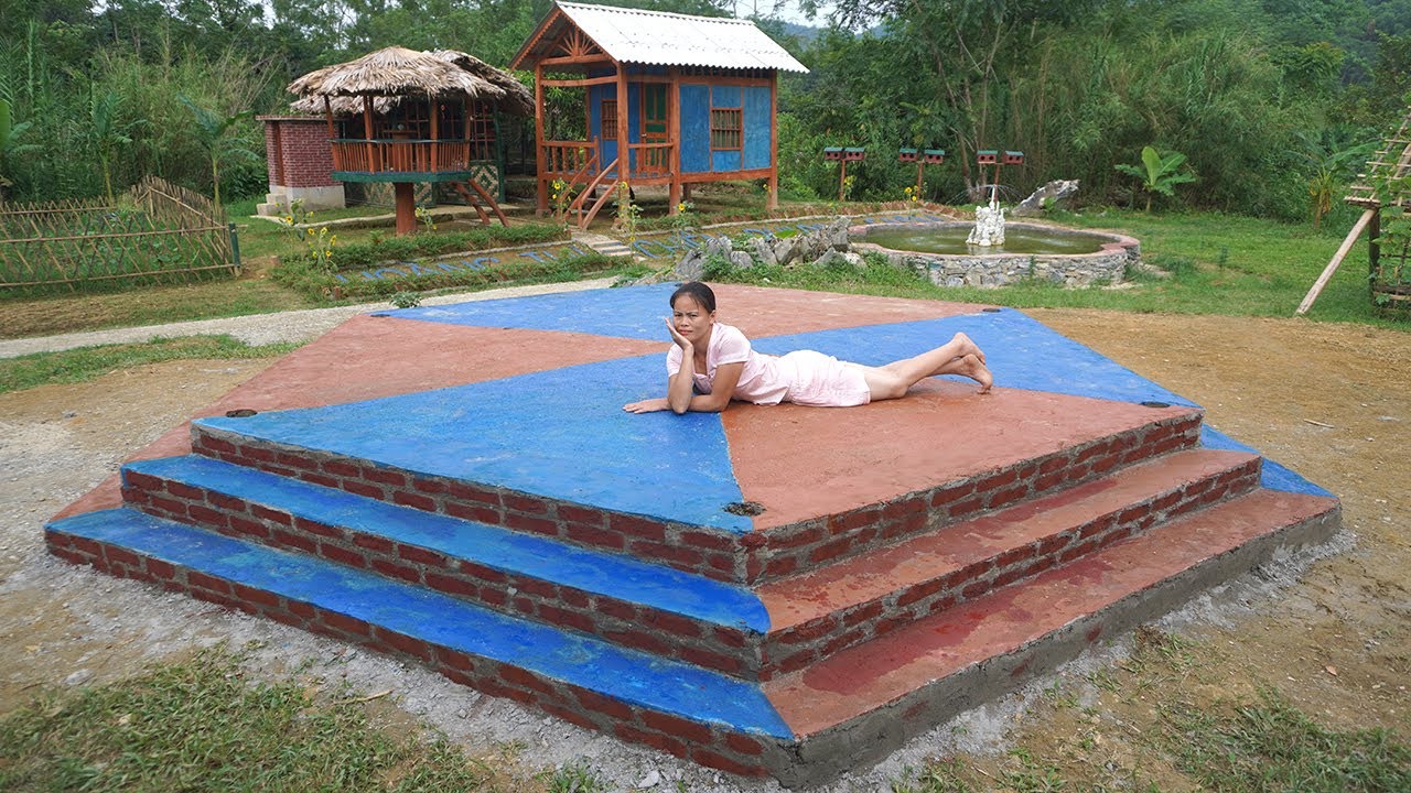 Technique Building Strong Foundation To Build Hexagonal Wooden House ...