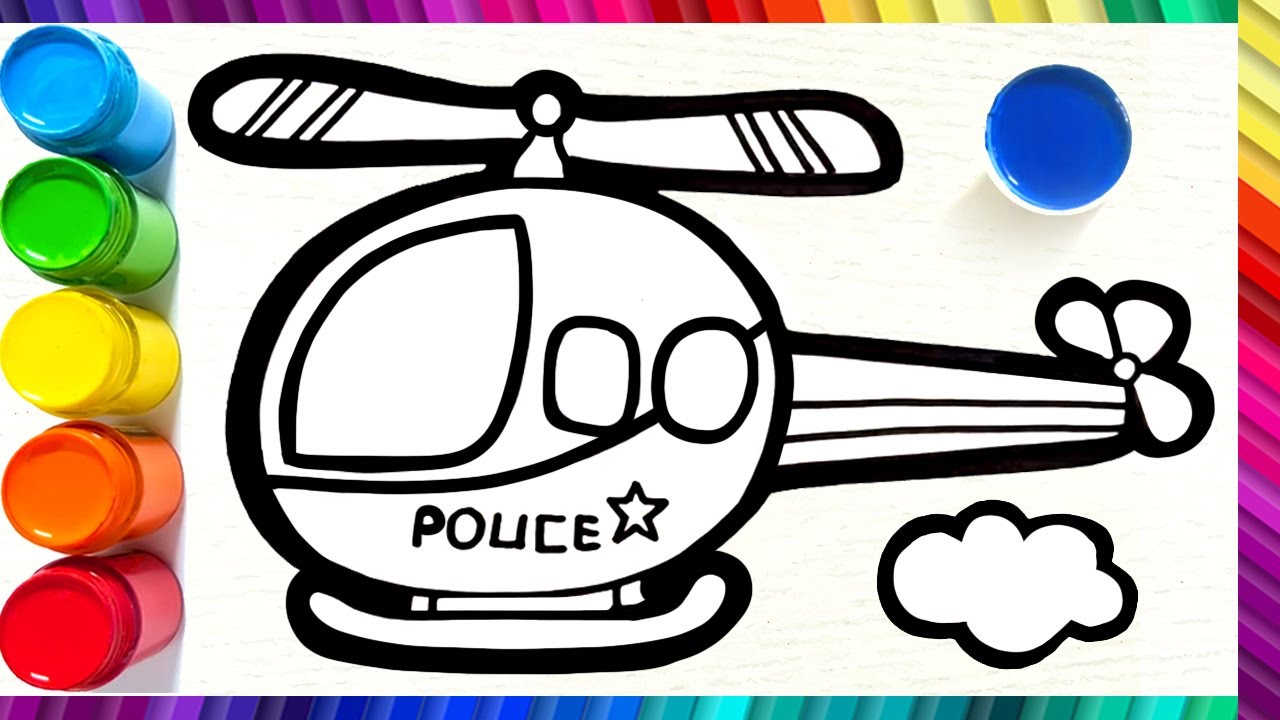How to Draw a Police Helicopter | Easy Step By Step Tutorial - YouTube