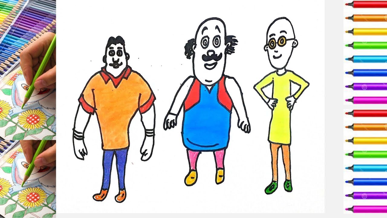 How To Dawing Motu Patlu And Boxer || Easy Art Motu Patlu And Boxer ...