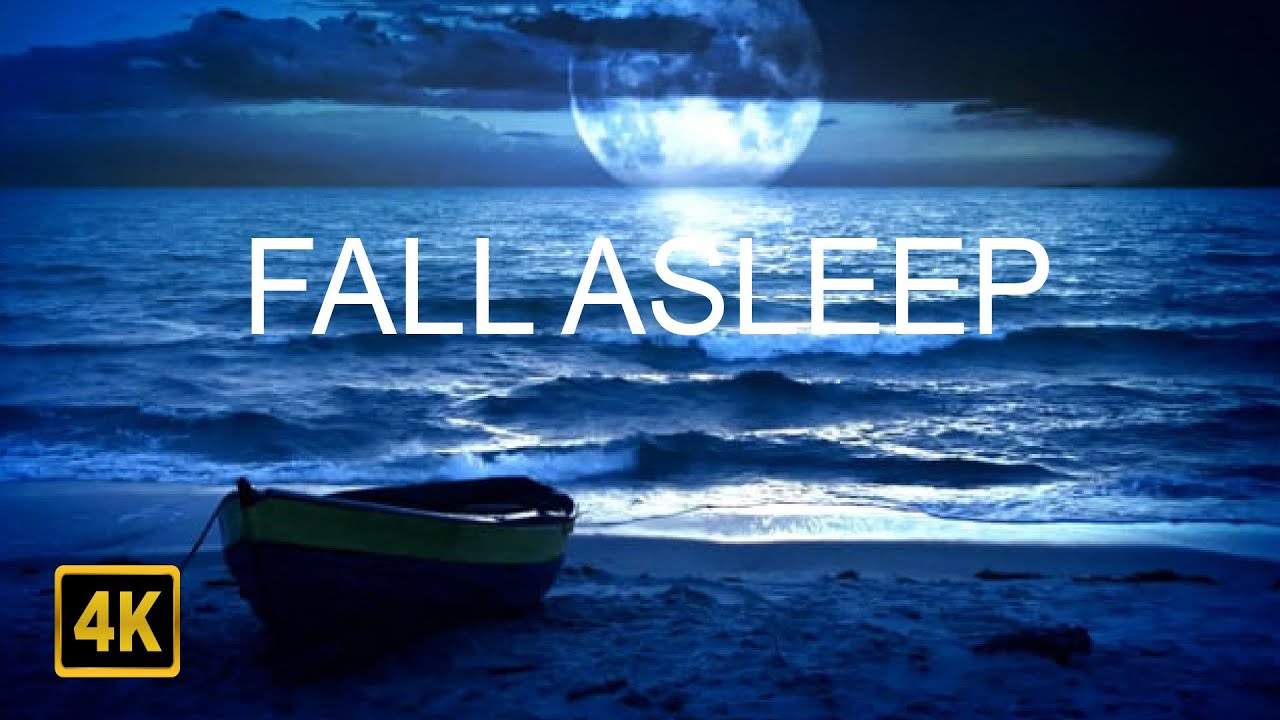The Meditative Sounds of the Sea • Fall Asleep, Empty Beach at Night ...
