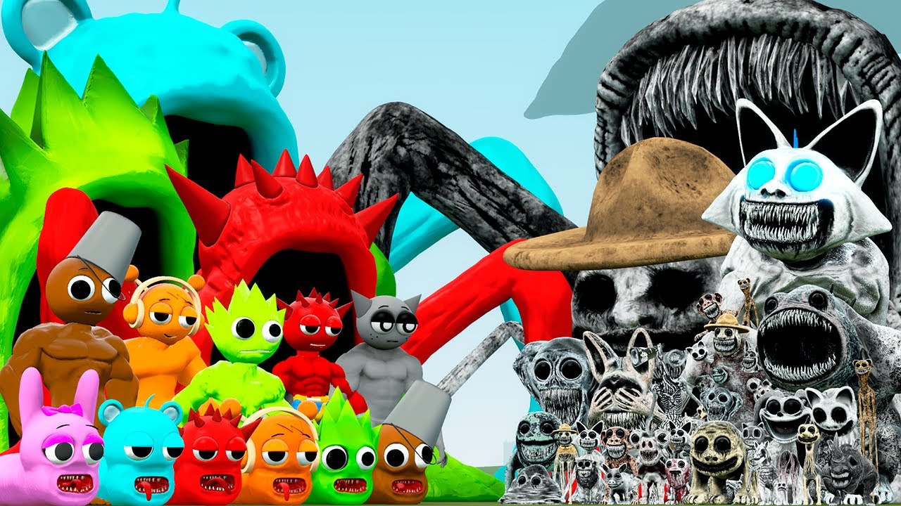 NEW SPRUNKI SEA EATER, MUSCLE SPRUNKI AND TRAIN EATER SPRUNKI VS ...