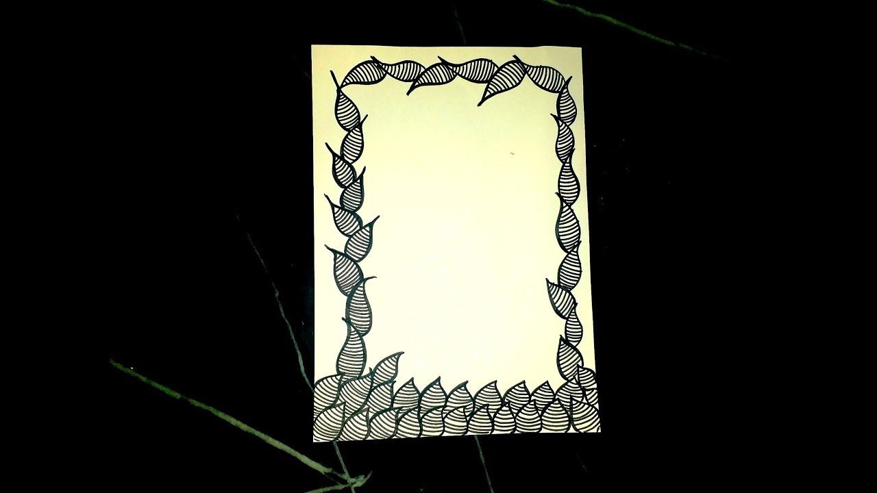 DIY || Simple, Easy & Decorative Border Design For Project File || Back ...