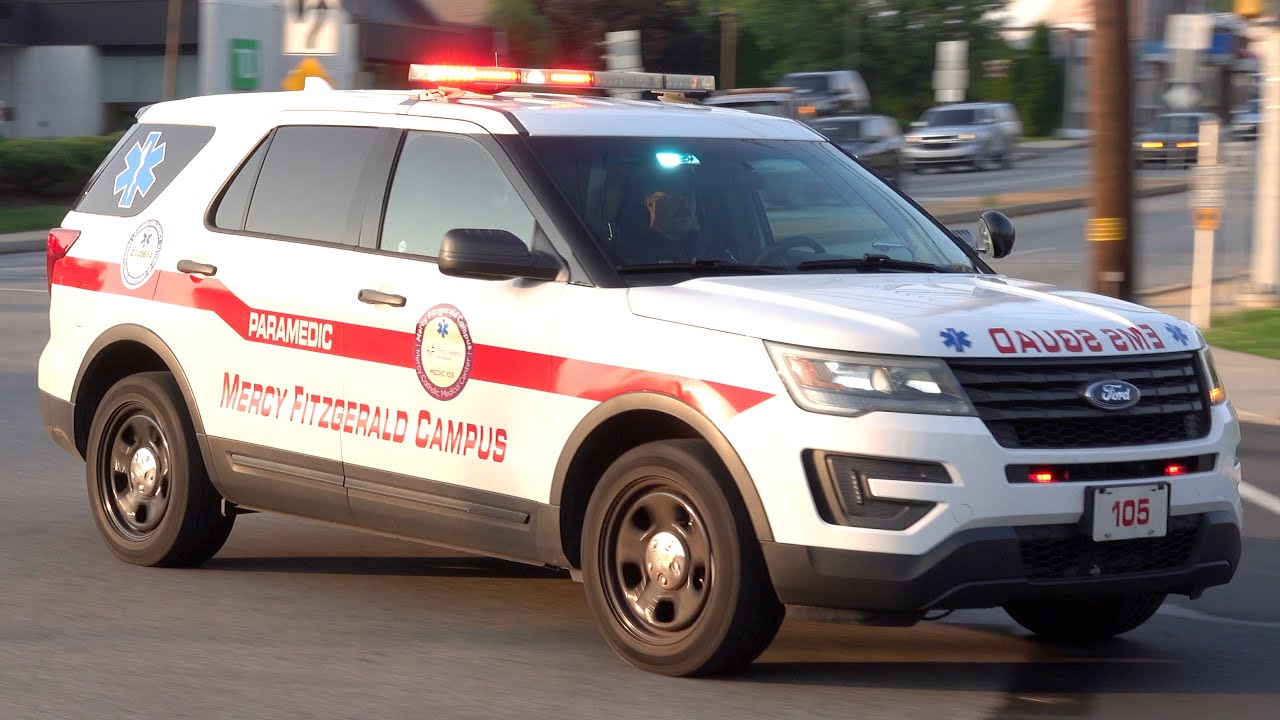 Mercy Fitzgerald EMS Medic 105A Responding - YouTube
