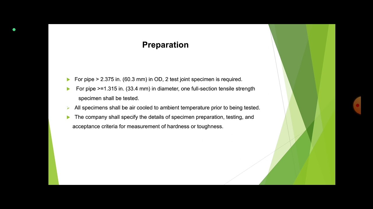 Testing of Weld joints for procedure qualification as per API 1104 ...
