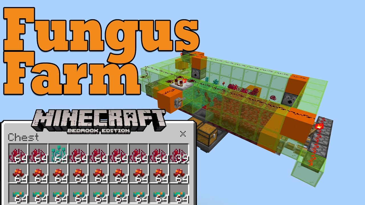 Simple Fungus Farm, for Minecraft Bedrock Edition 1.16+ - YouTube