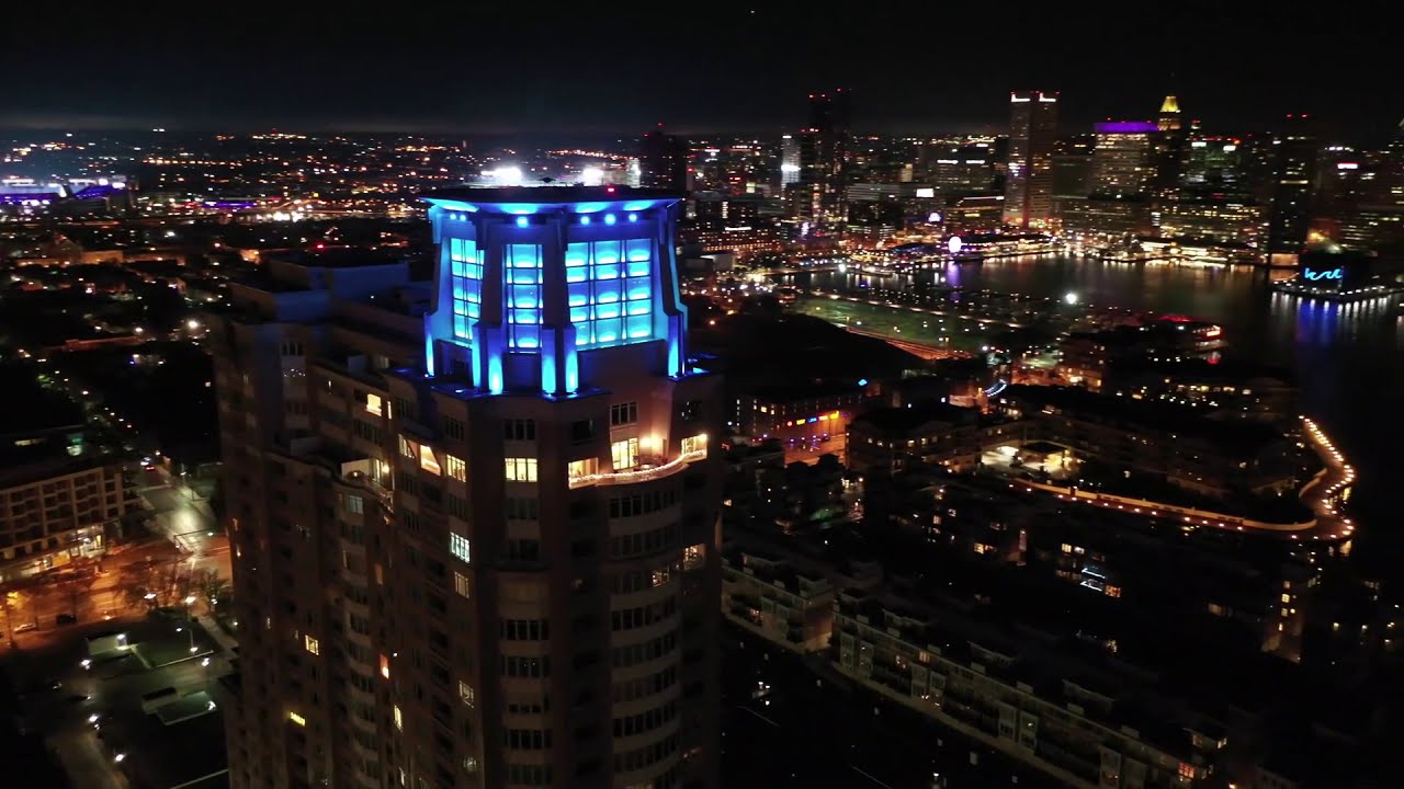Baltimore Maryland at Night 4k, Drone Footage, Ultra HD 4K Video - YouTube