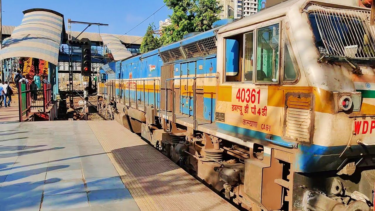 EMD MODE ON || 11401 NANDIGRAM EXPRESS WITH KALYAN WDP4D AT DADAR ...