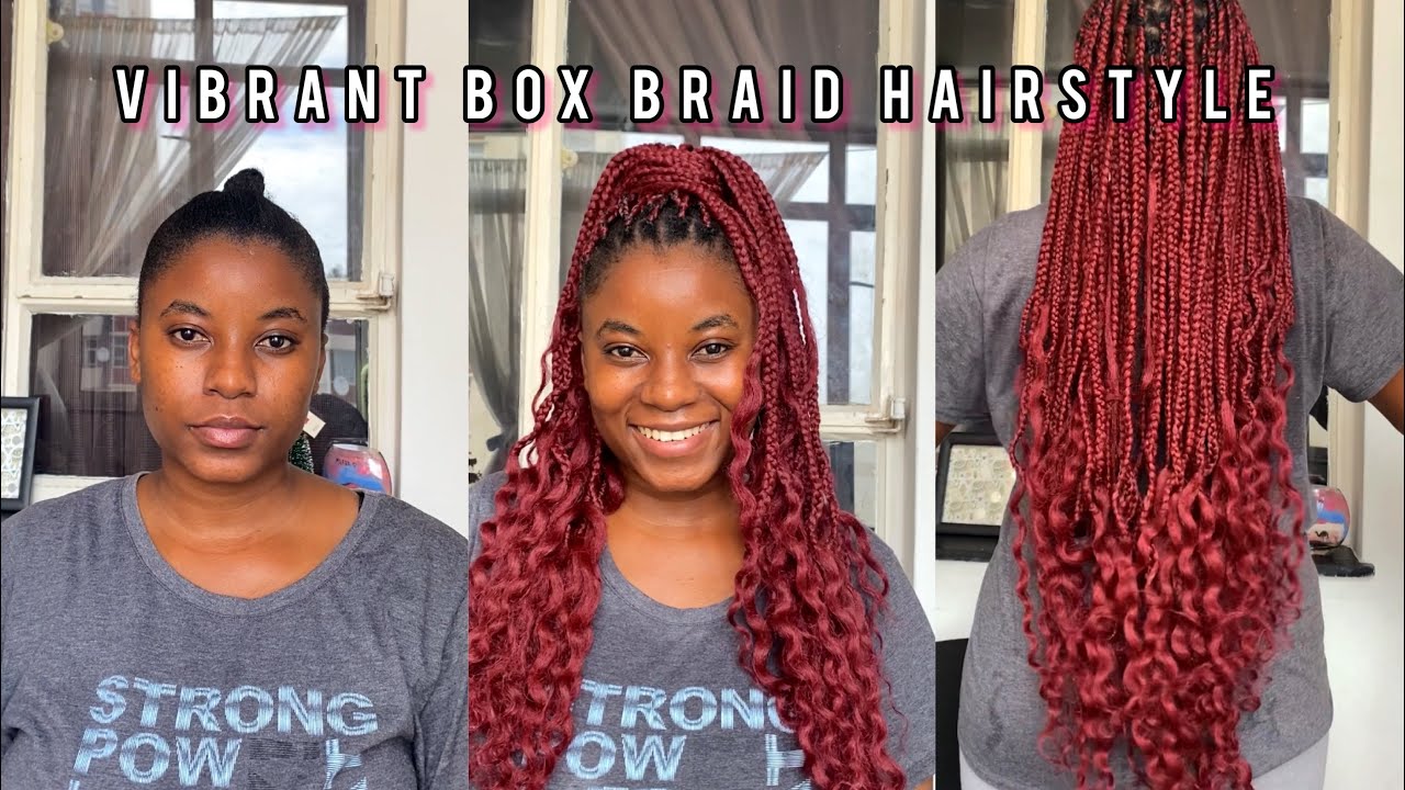Vibrant Box Braid Hairstyle | New Look For An Upcoming Vacation! | # ...