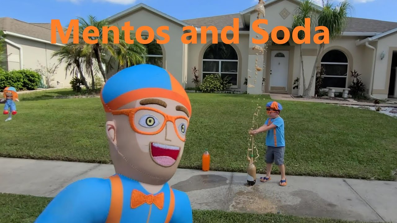 MENTOS AND SODA VOLCANO with Blippi Toddler Blippi Girl and Blippi Toy ...