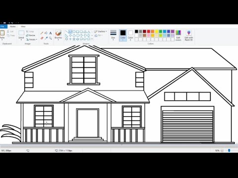 house drawing | computer me drawing kaise kare | how to draw home ...