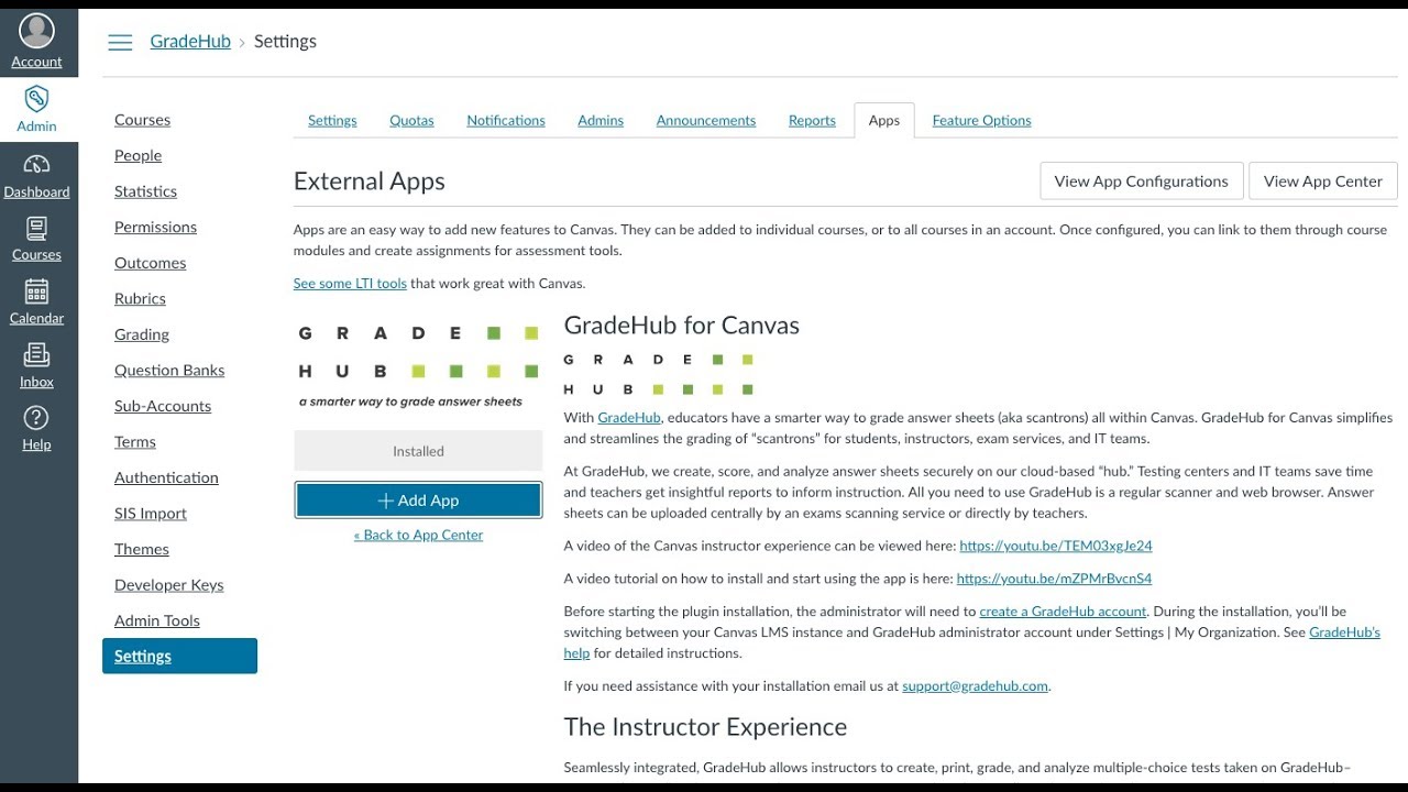 Adding GradeHub to Your Canvas Account - YouTube