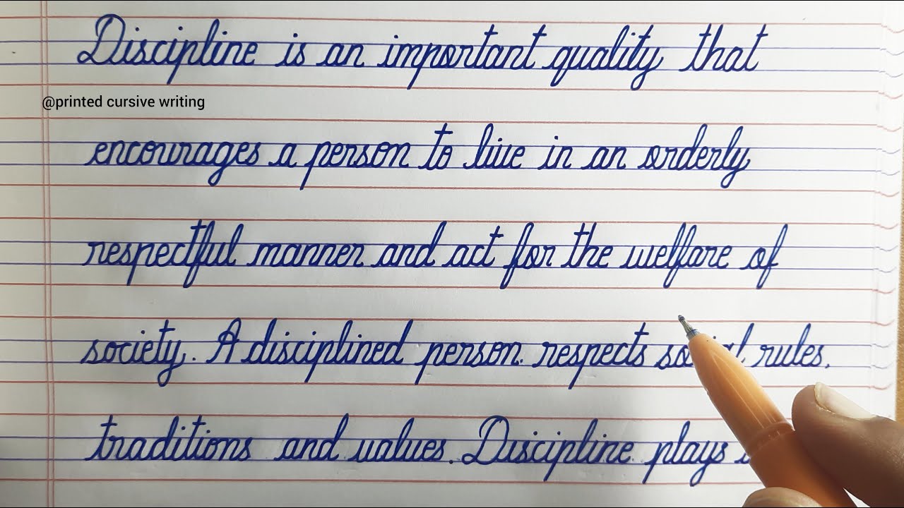 CURSIVE WRITING | One page cursive writing | Cursive Handwriting - YouTube