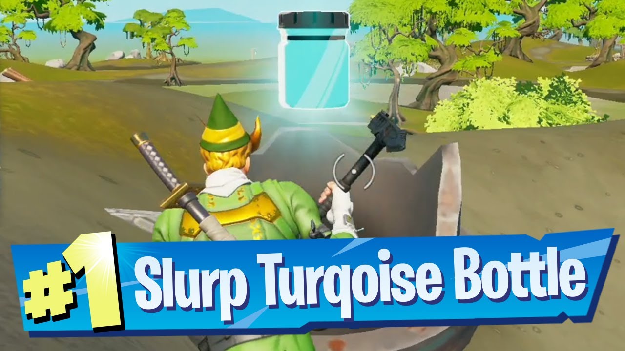 Find Botttles of Slurp Turqoise in Sludgy Swamp Location - Fortnite ...