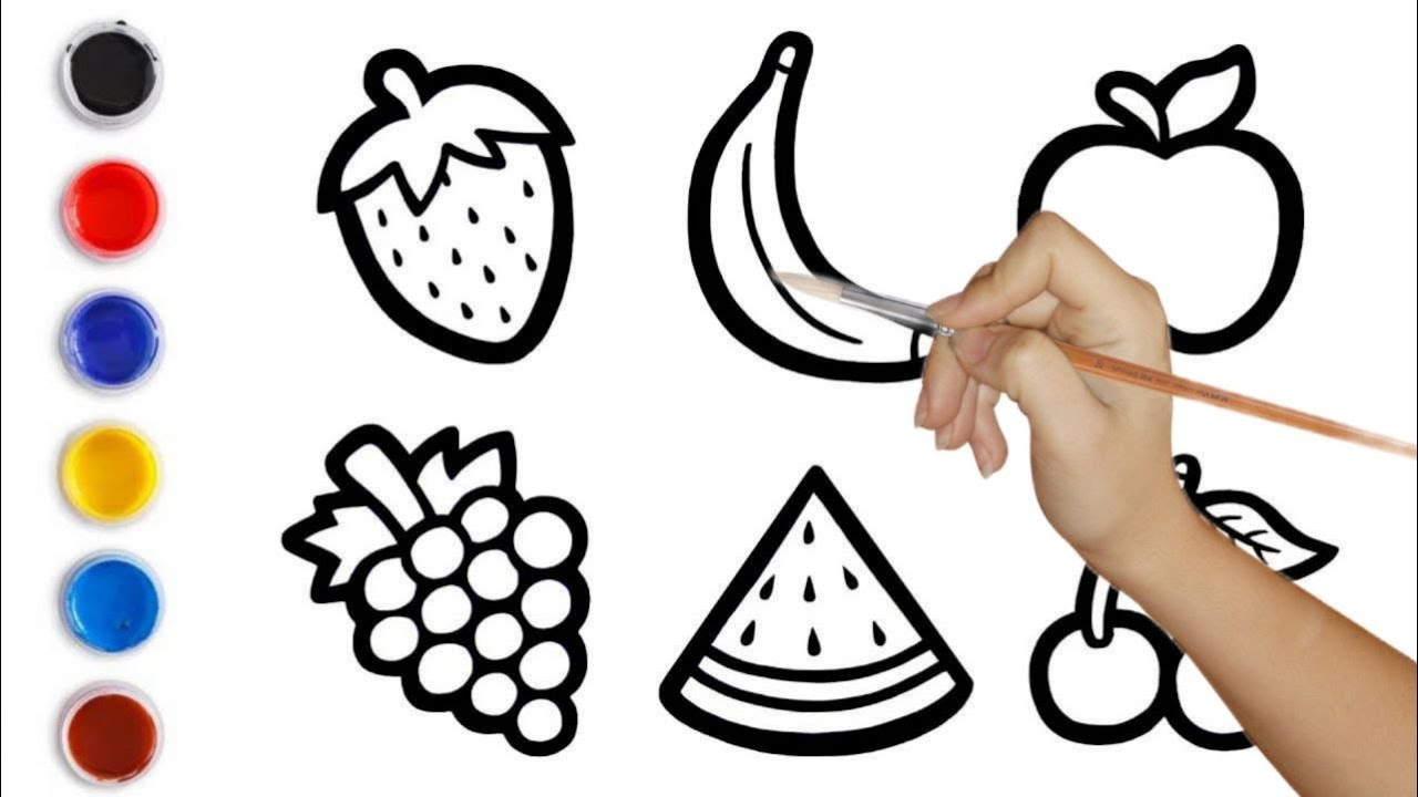 How to Draw and Color Fruits Easy! Draw Fruits Step by Step! Drawing ...