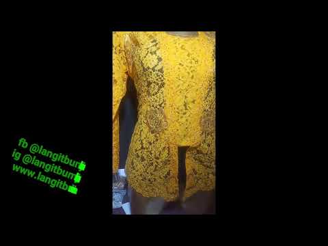 kebaya semi prancis payet KUNING SPPKX03