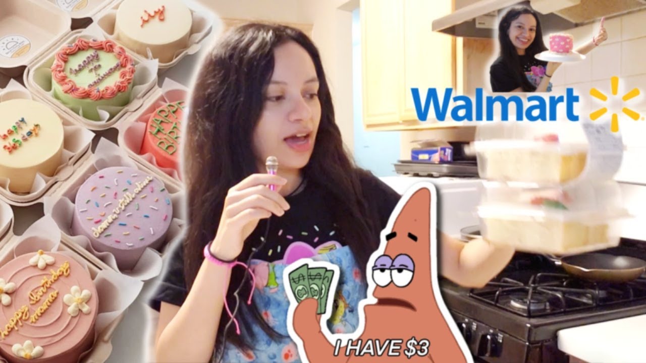 turning $3 walmart cakes into a cute lunch box cake - YouTube