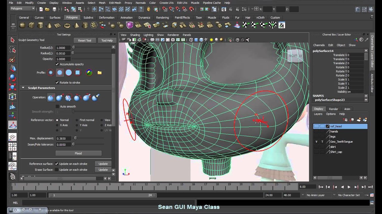 Maya Modeling Vanellope 24 Bigben Maya Class Youtube