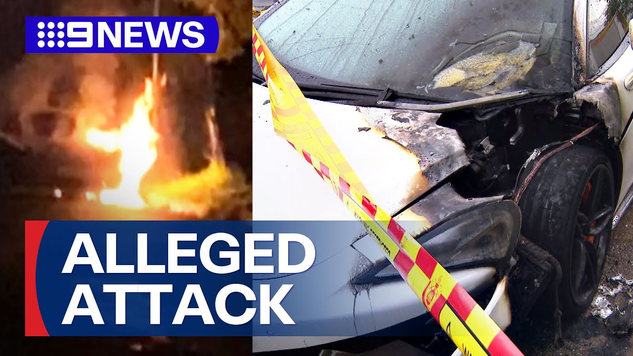 Luxury car destroyed in alleged arson attack | 9 News Australia - YouTube