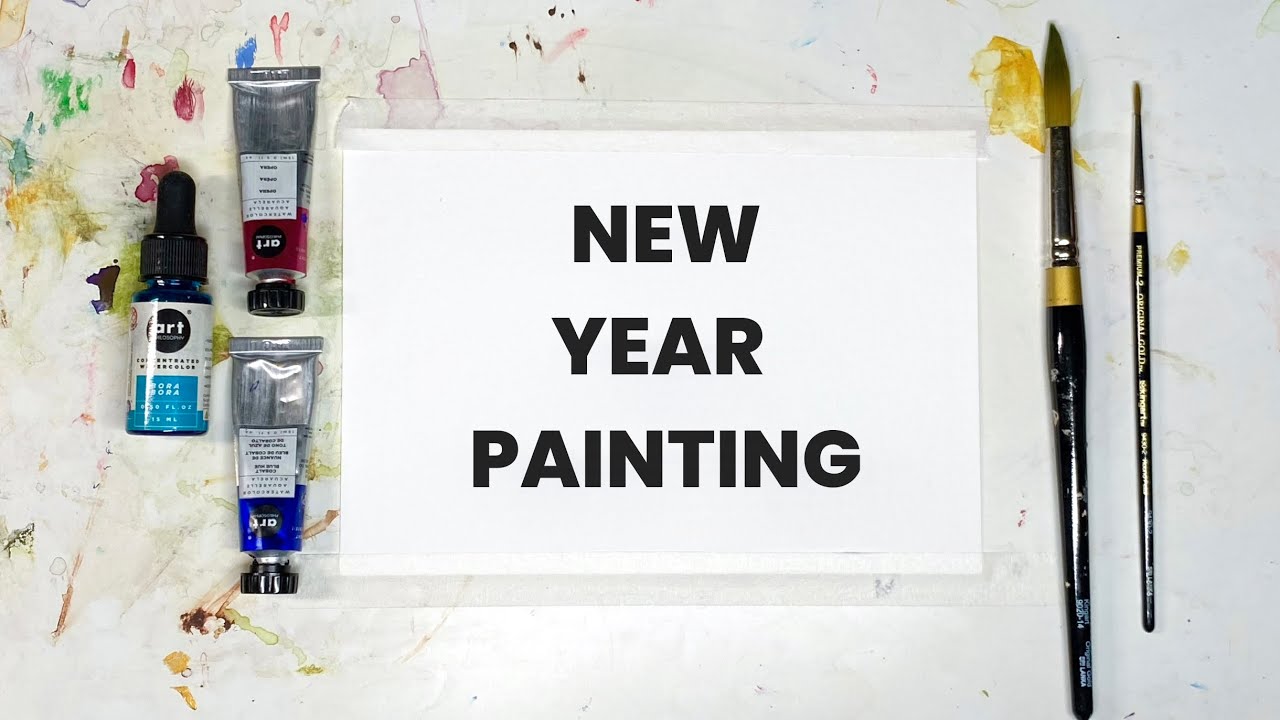 EASY New Year Painting 2023 with Watercolor / Happy New Year / easy ...