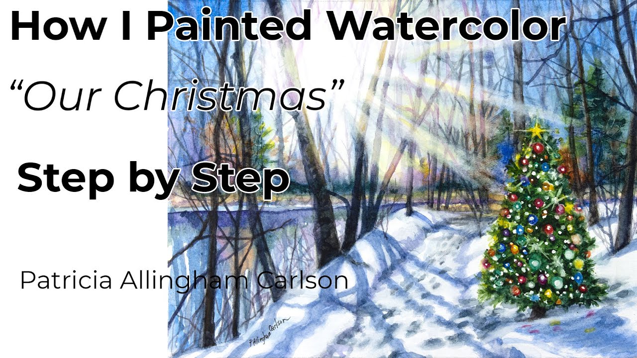 How I Painted Watercolor Our Christmas Step by Step - YouTube