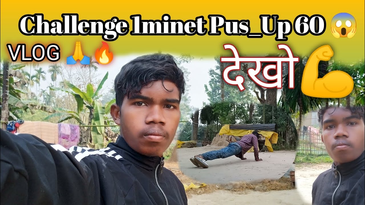Challenge 1minet pus_up 60😱💪#viralvideo #shortfeed #vlog @MrRupramvlogs ...