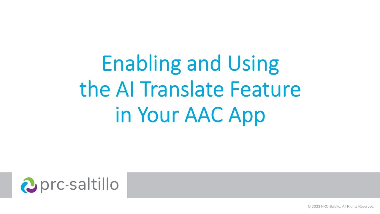 How To | Enable and Use the AI Translate Feature in Your AAC App - YouTube