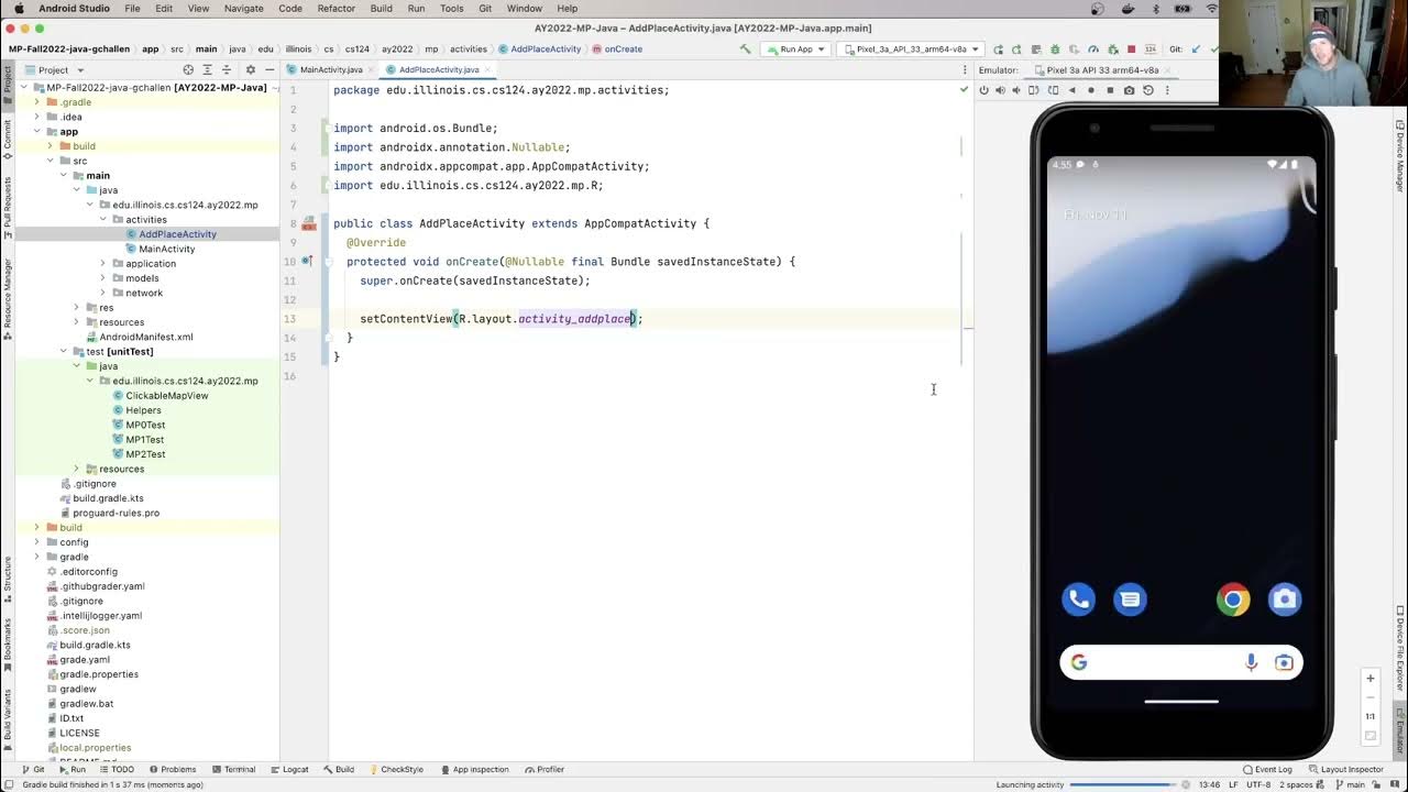 CS 124 Fall 2022: MP2 Part 2 Java: Loading the Layout - YouTube
