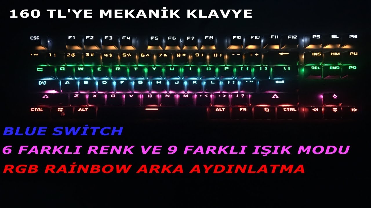160 TL'YE GERÇEK MEKANİK KLAVYE? / MF Product Strike 0571 Kablolu RGB ...